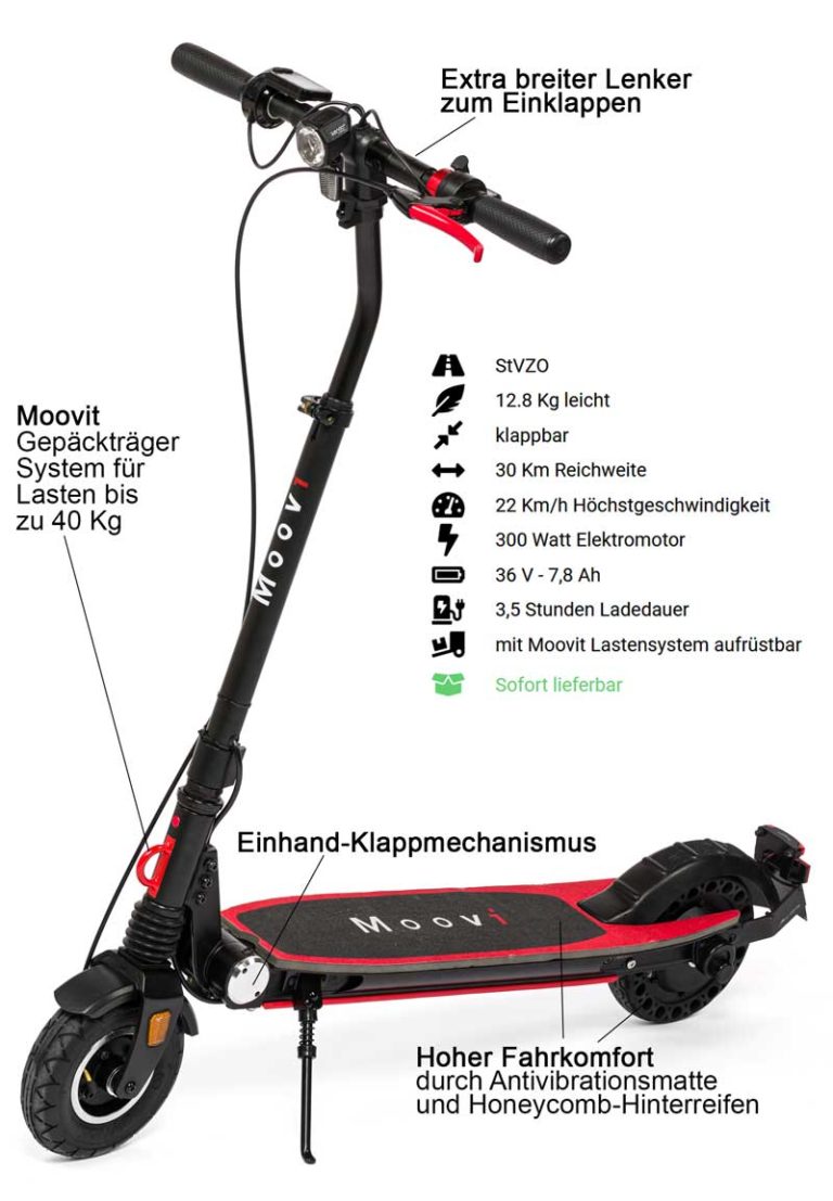 Moovi E-Scooter | Small, Light and with Load System