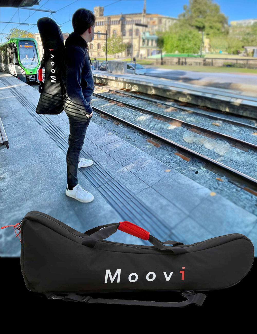 Moovi e-scooter - compact, ultra-light, small and with load system